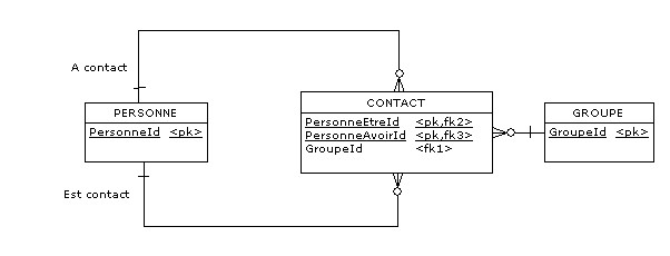 [MCD] Modéliser des contacts / groupes de contact - Schéma