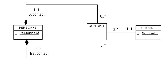 [MCD] Modéliser des contacts / groupes de contact - Schéma