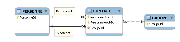 [MCD] Modéliser des contacts / groupes de contact - Schéma