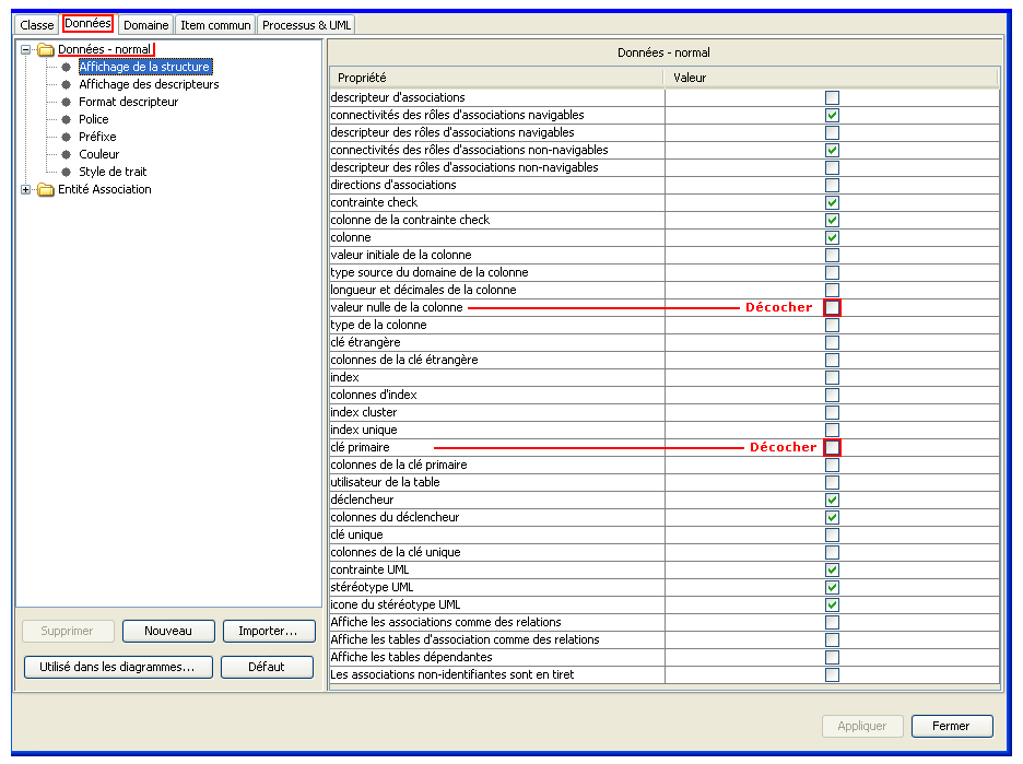 Problème de passage MCD -> MLD avec ModelSphere - Modélisation